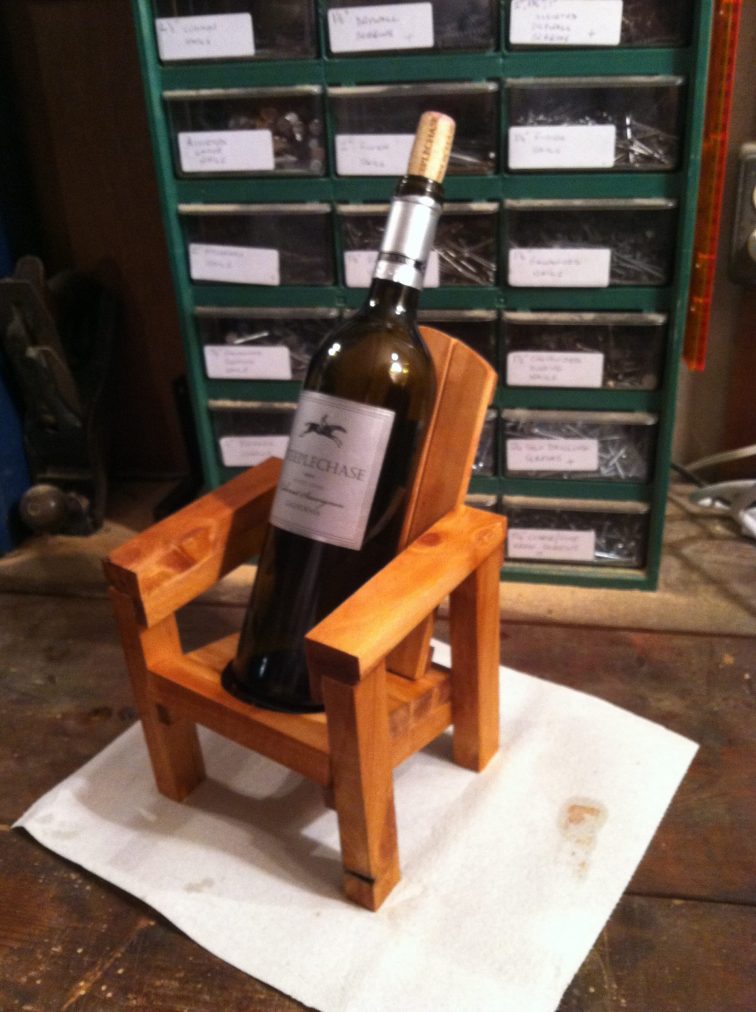 Thom’s Mini Adirondack Chair Wine Bottle Holder | Jays Custom Creations