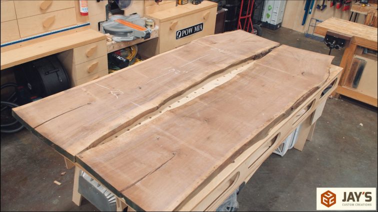 A BEAUTIFUL Walnut Live Edge Table | Jays Custom Creations